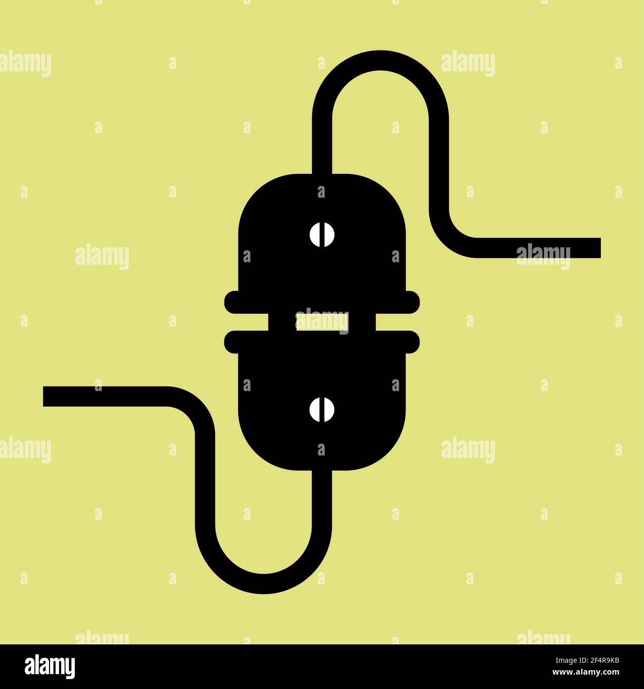 Plug Male Female Connection Icon Vector Illustration Stock Vector Image ...