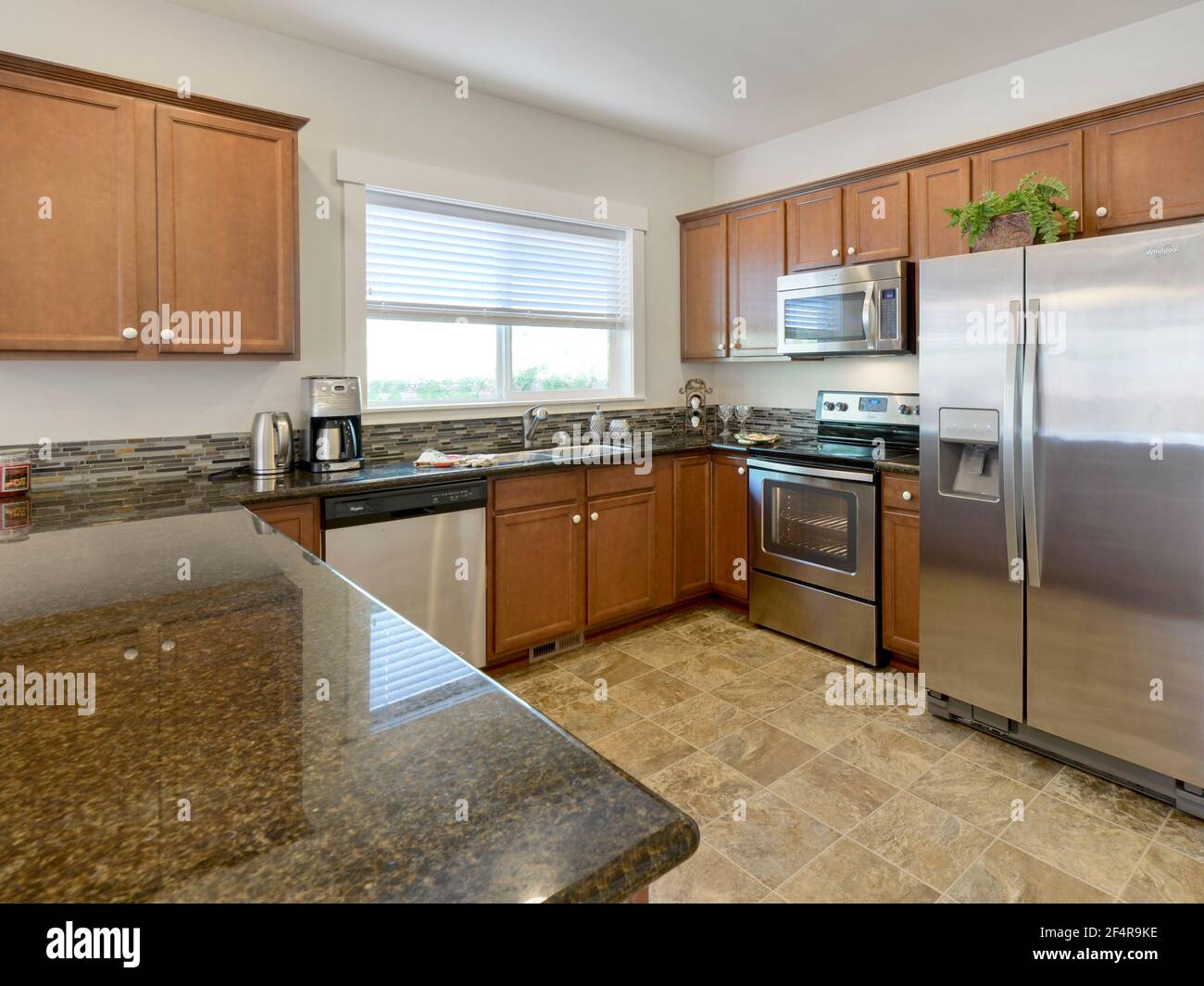 Modern residential kitchen interior Stock Photo - Alamy