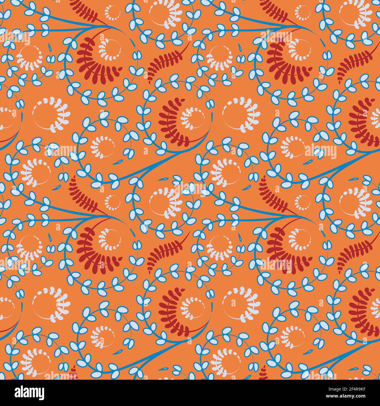 Seamless texture, pattern on a square background - flowers and leaves ...