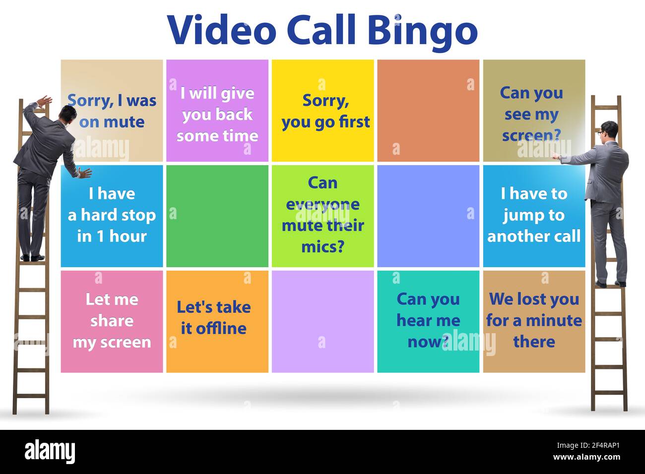 Funny concept with the video call bingo Stock Photo - Alamy