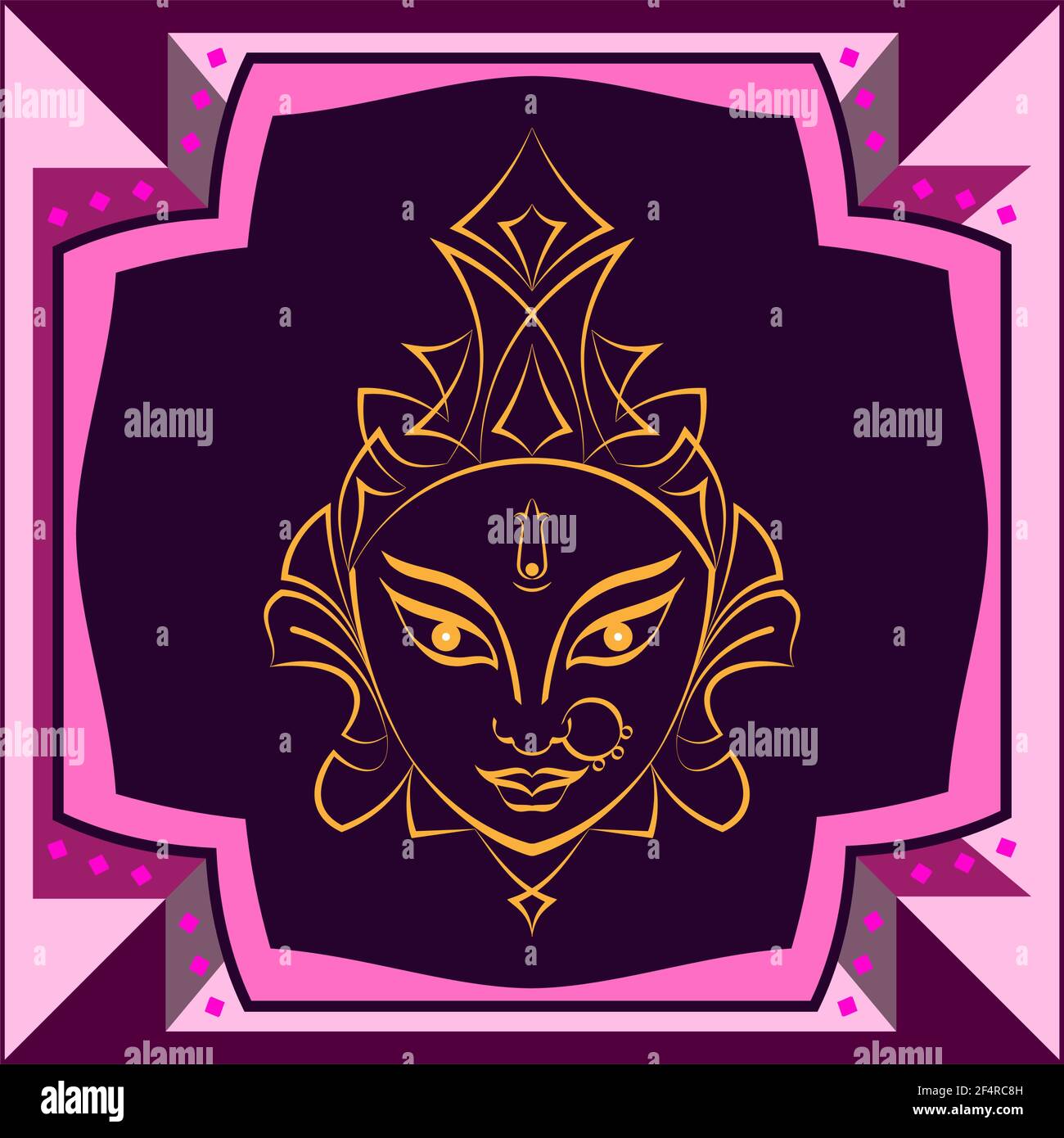Durga Goddess of Power Vector Illustration Stock Vector Image & Art - Alamy