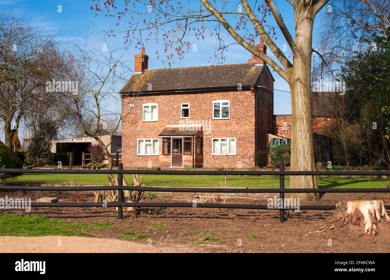 Old traditional detached farmhouse image Stock Photo - Alamy