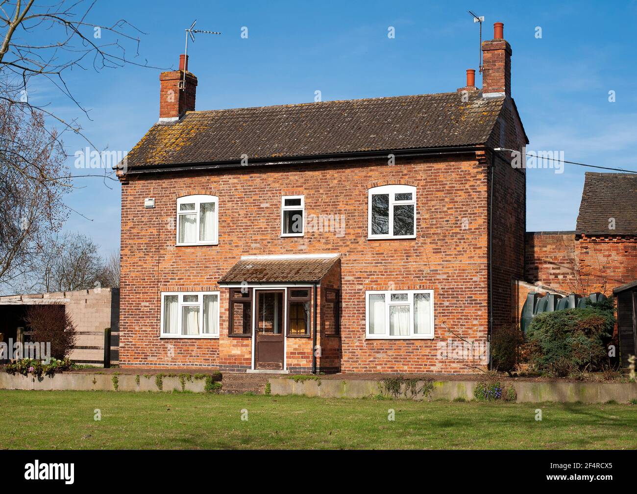 Old traditional detached farmhouse image Stock Photo - Alamy