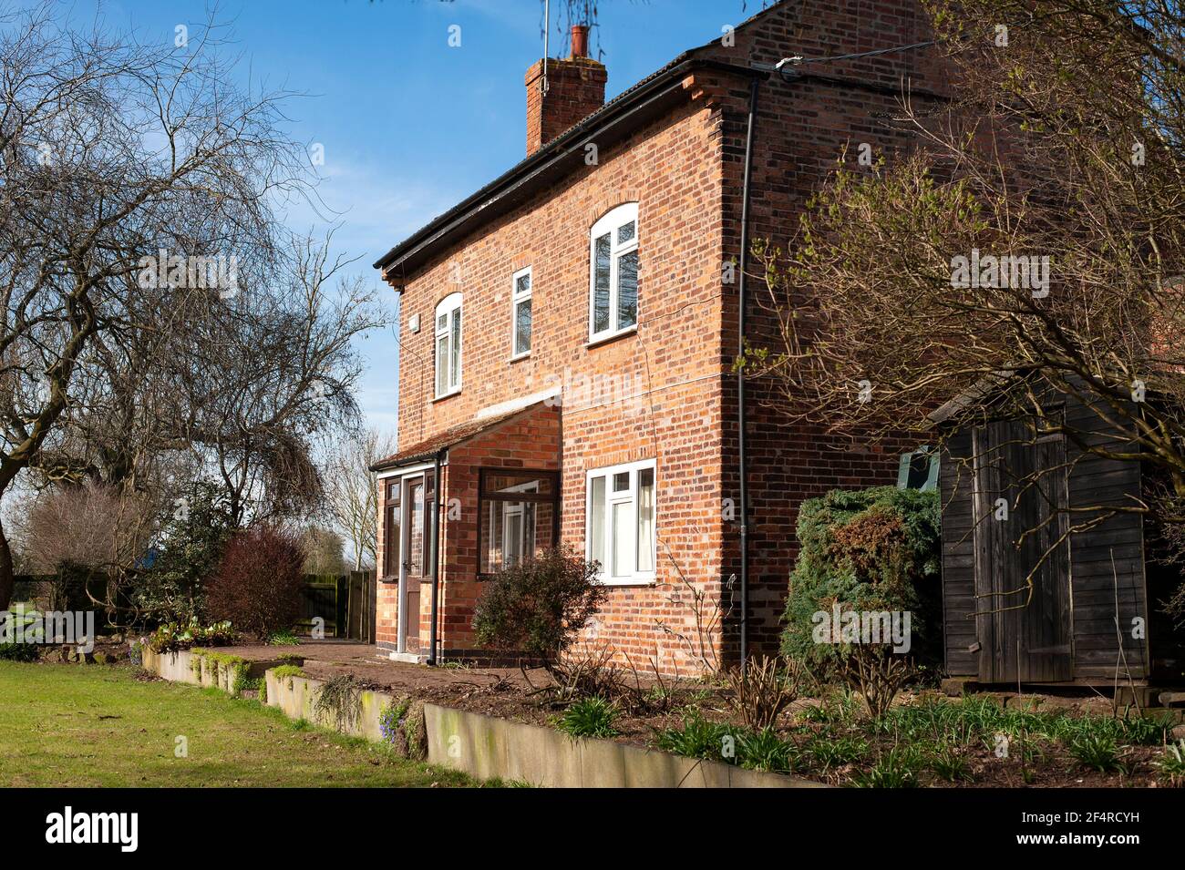 Old traditional detached farmhouse image Stock Photo - Alamy
