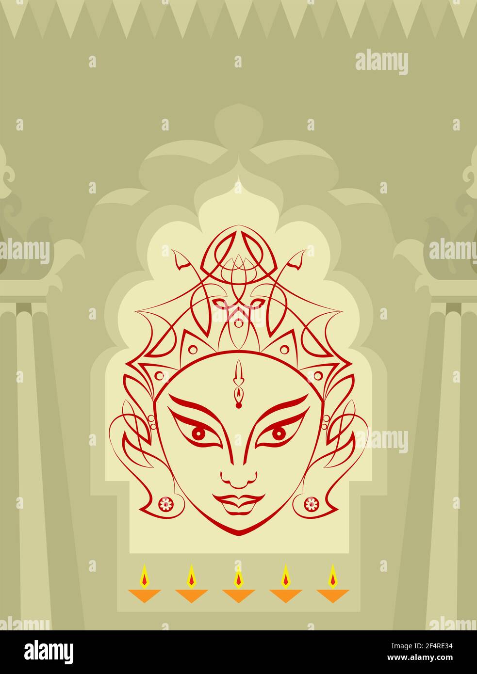 Durga Goddess of Power Vector Illustration Stock Vector Image & Art - Alamy