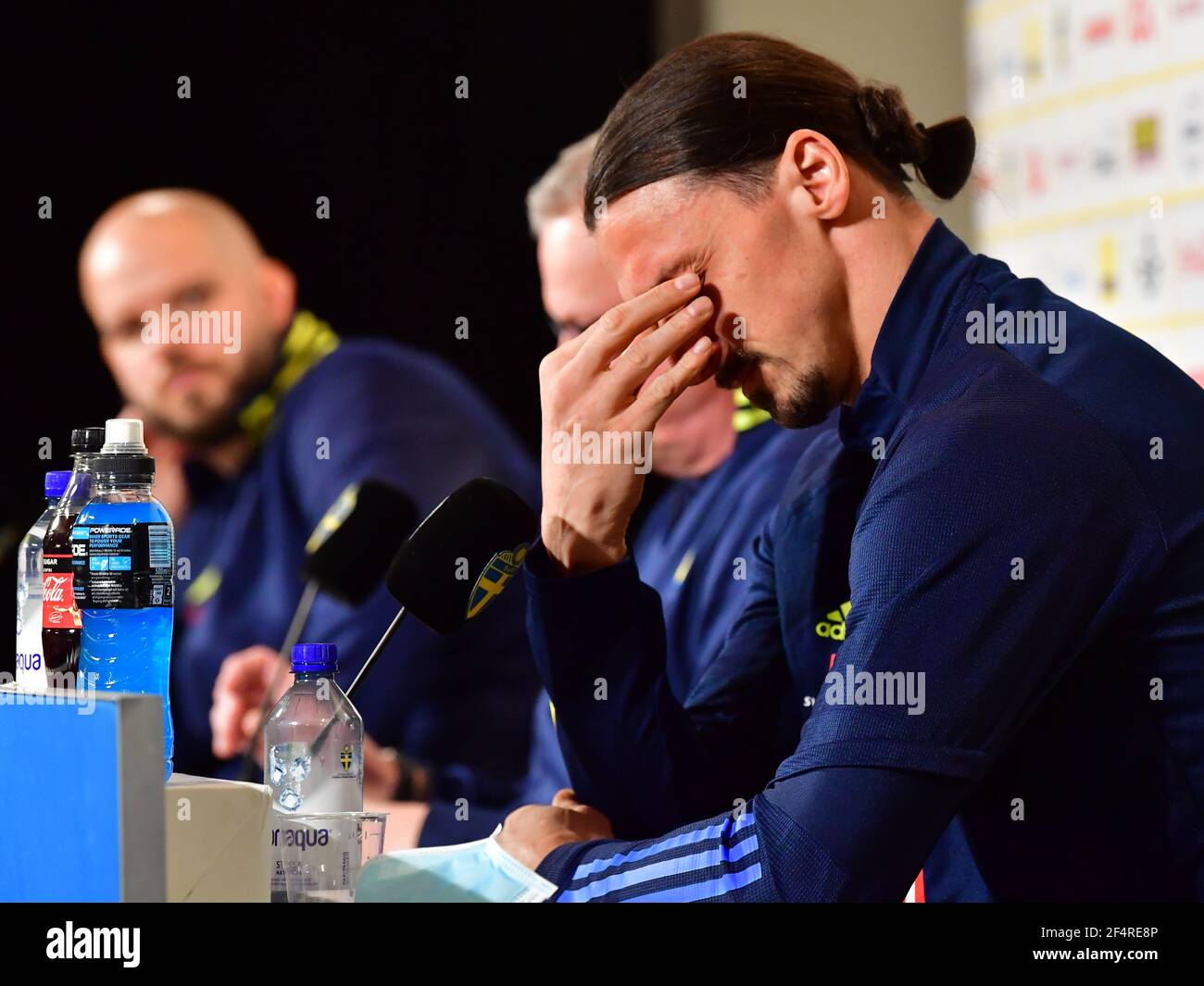 Zlatan Ibrahimovic gets emotional during a press conference at Friends ...