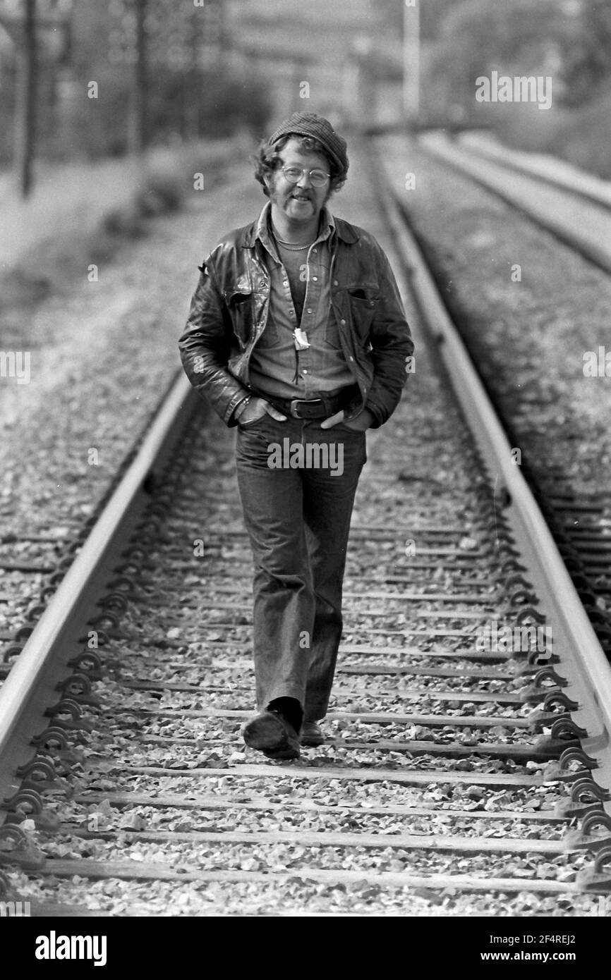 Mike Harding, singer, in the dales Stock Photo - Alamy