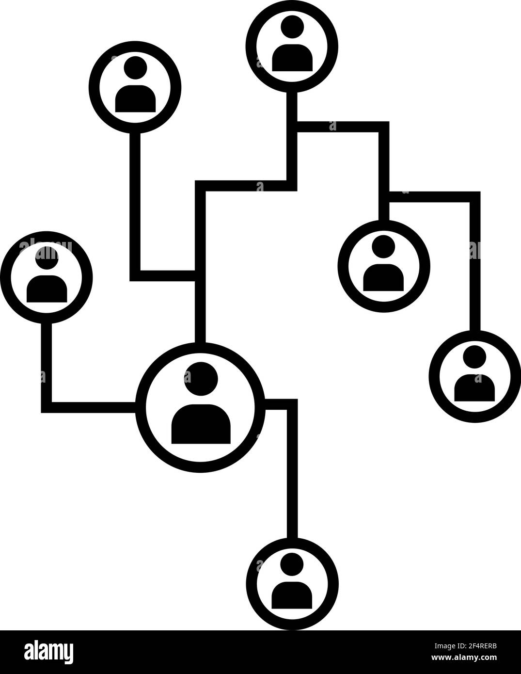 Network Connection, Hub, Social Network Isolated Flat Line Icon Vector ...