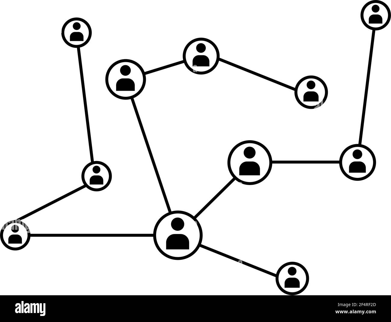 Network Connection, Hub, Social Network Isolated Flat Line Icon Vector ...