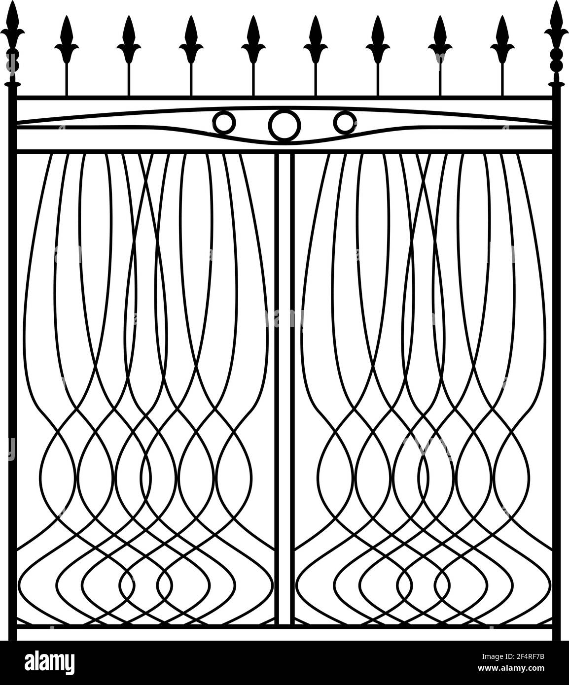 Wrought Iron Gate, Ornamental Design Vector Illustration Stock Vector ...