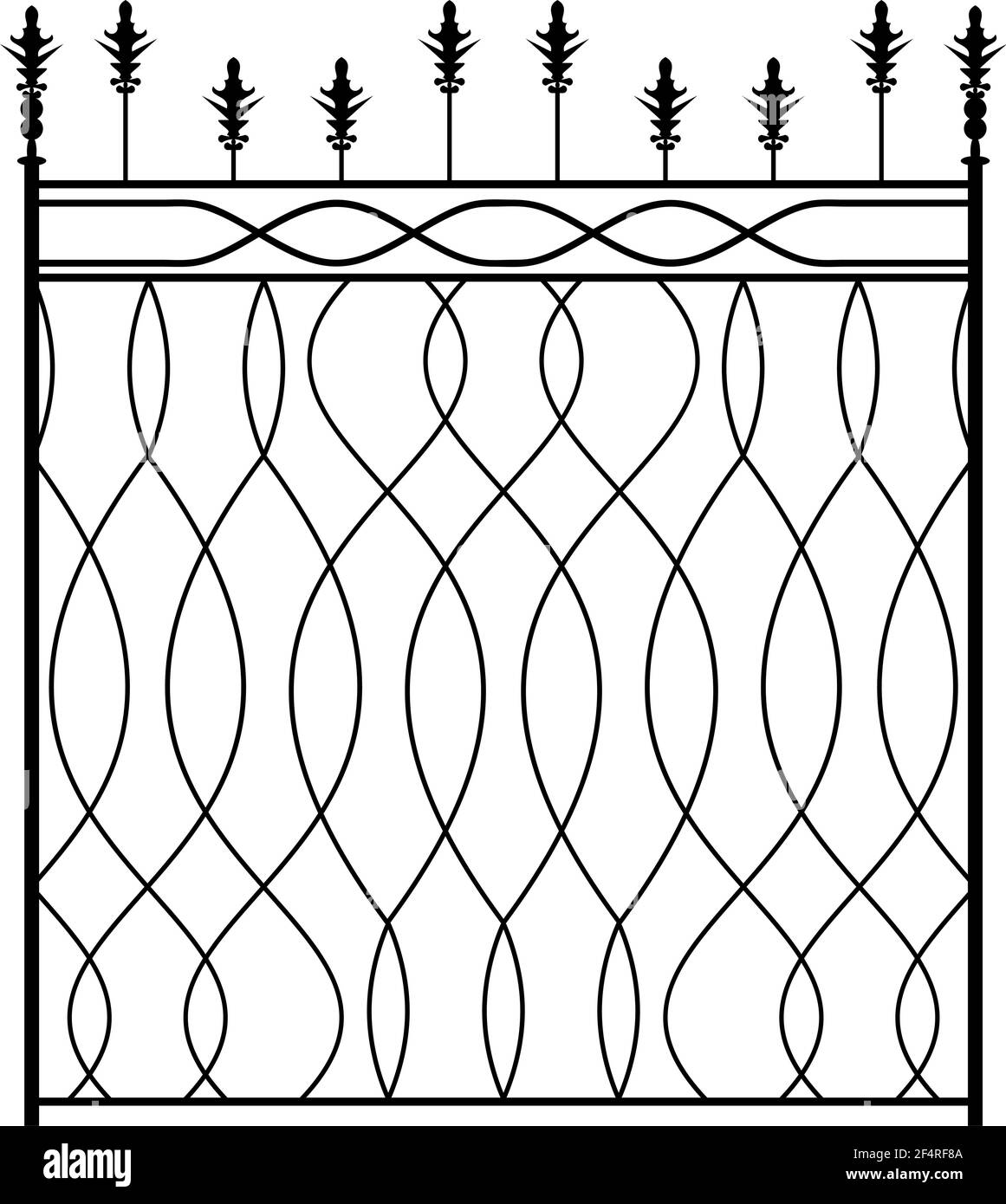 Wrought Iron Gate, Ornamental Design Vector Illustration Stock Vector ...