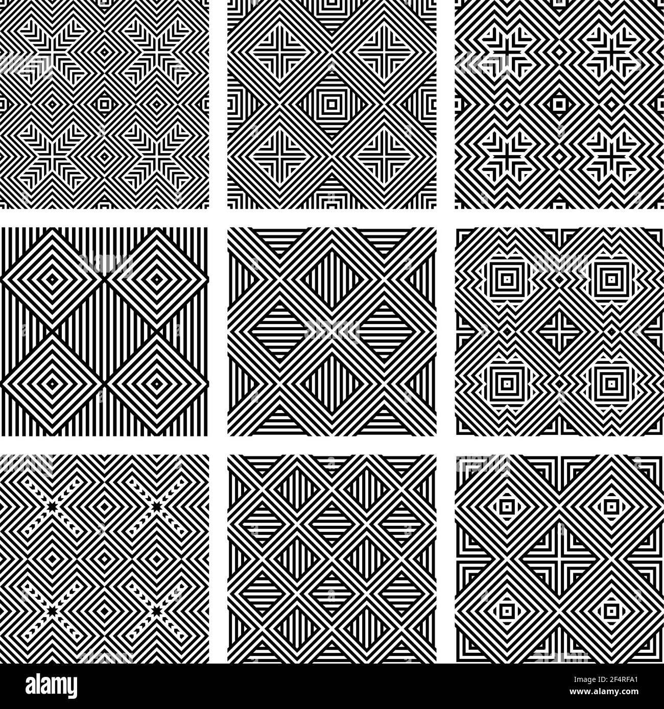 Seamless Pattern Collection Creative Vector Art Illustration Stock ...