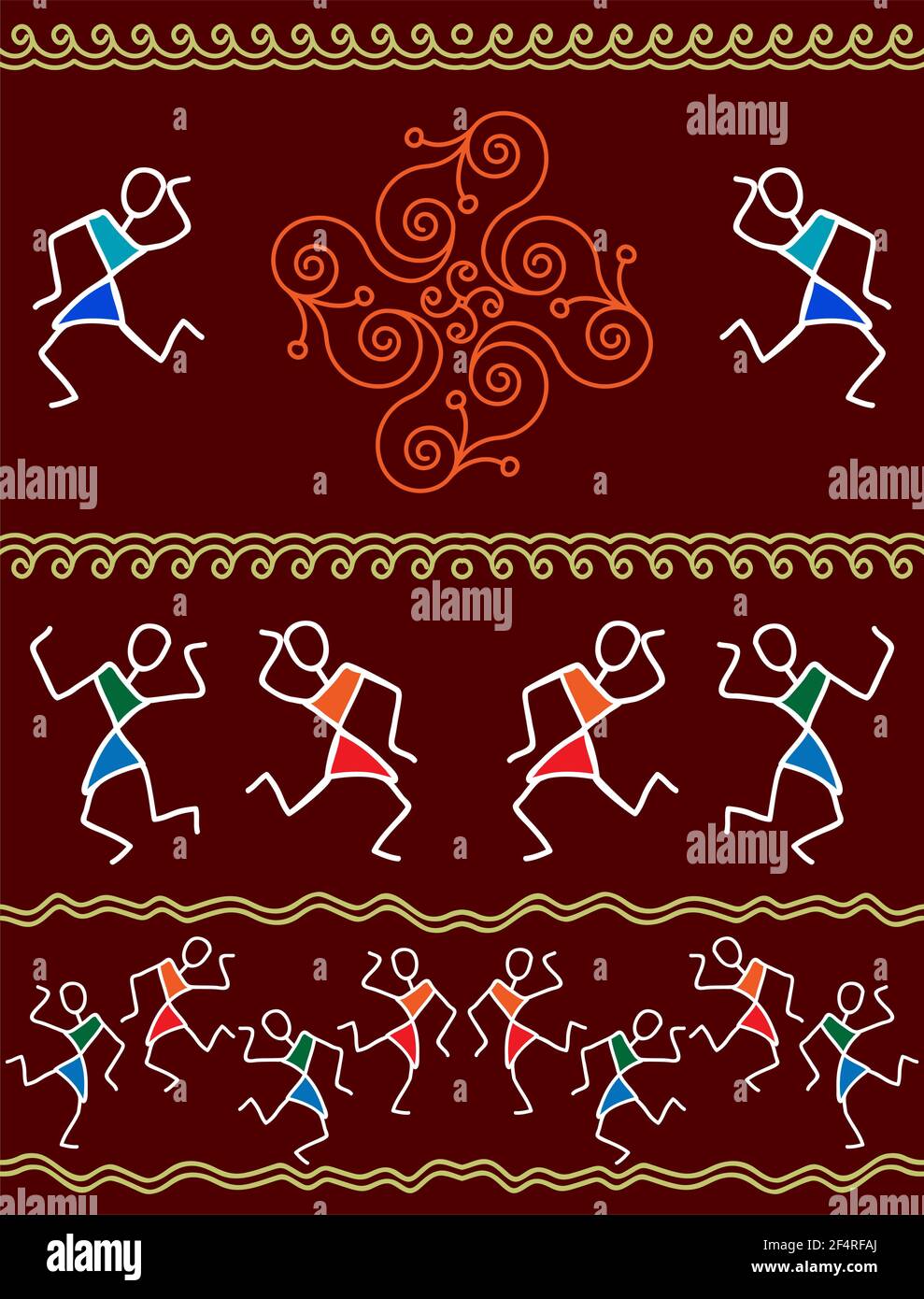 Folk, Tribal Design, Motif, Wall Painting Vector Art Stock Vector Image ...