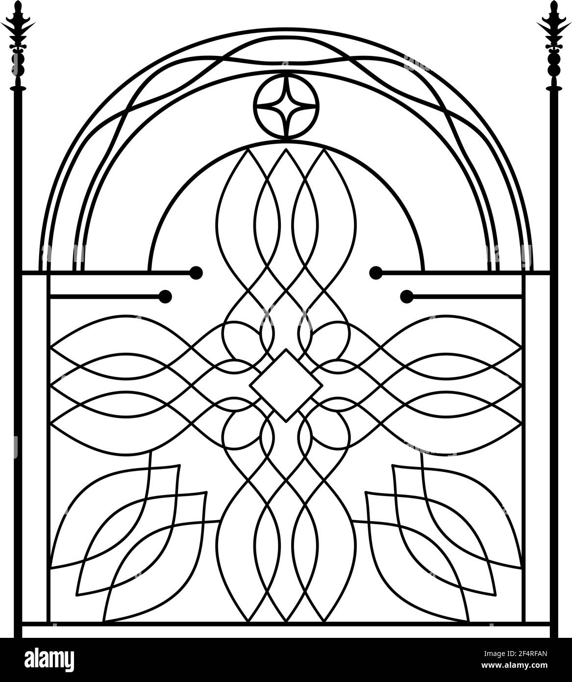 Wrought Iron Gate, Ornamental Design Vector Illustration Stock Vector ...