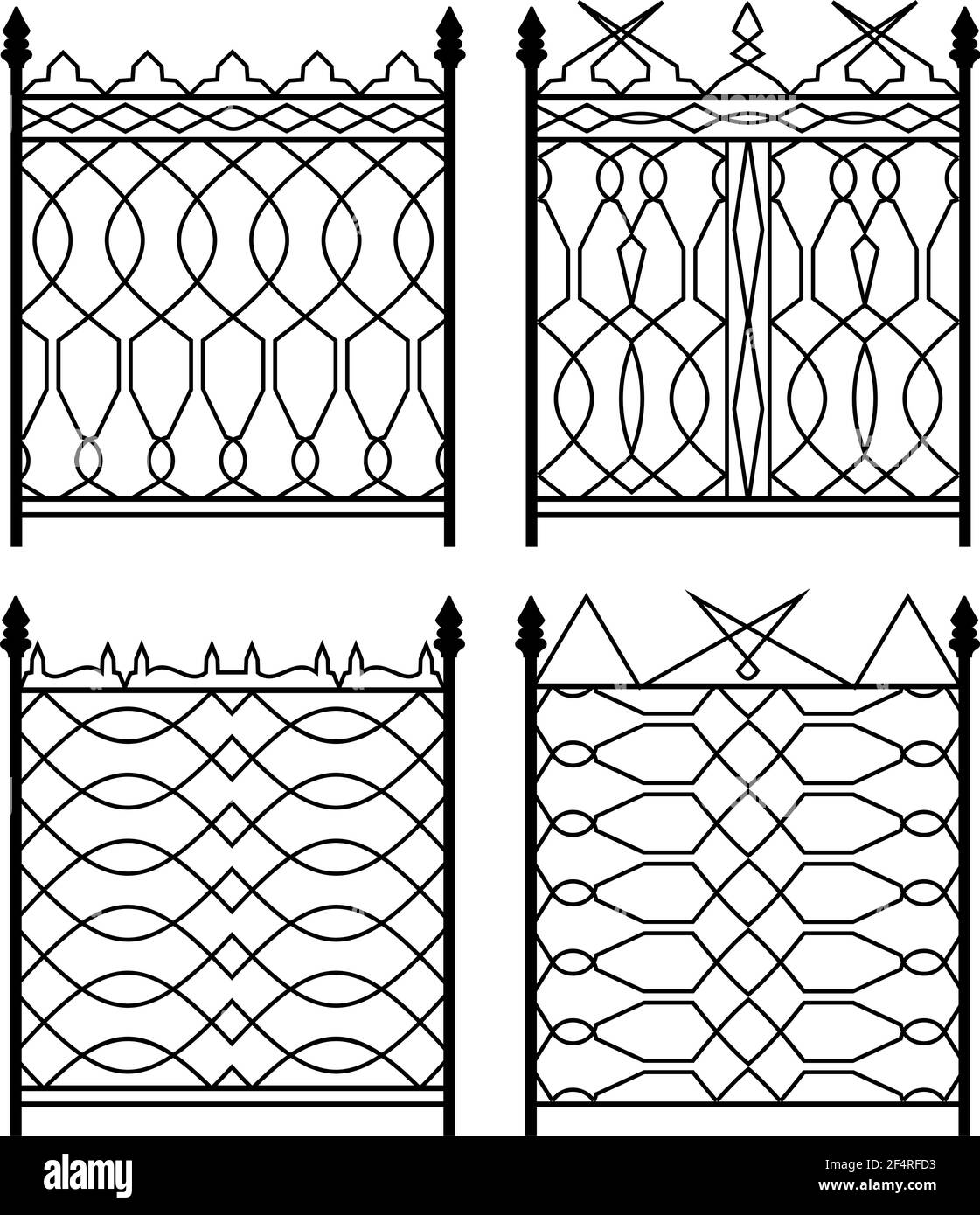 Wrought Iron Gate, Ornamental Design Vector Illustration Stock Vector ...