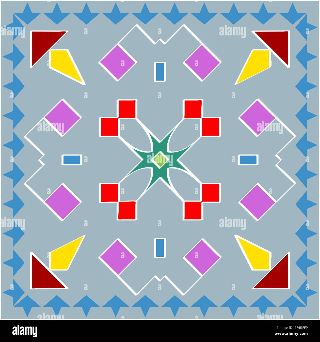 Rangoli Ornamental Design Vector Art Illustration Stock Vector Image ...