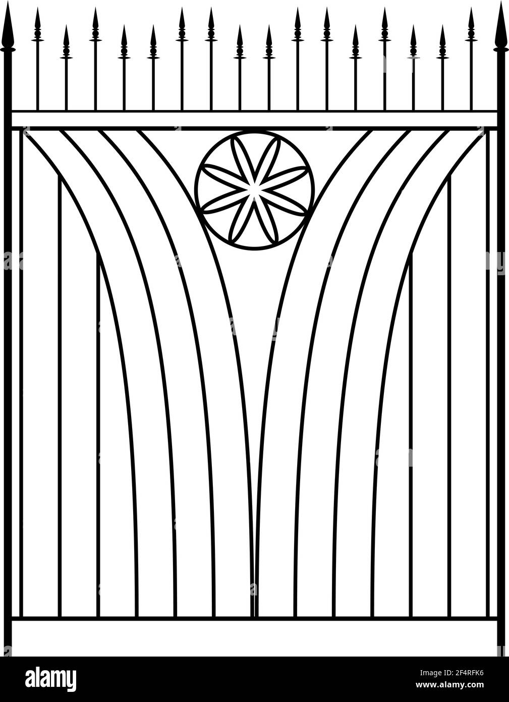 Wrought Iron Gate, Ornamental Design Vector Illustration Stock Vector ...