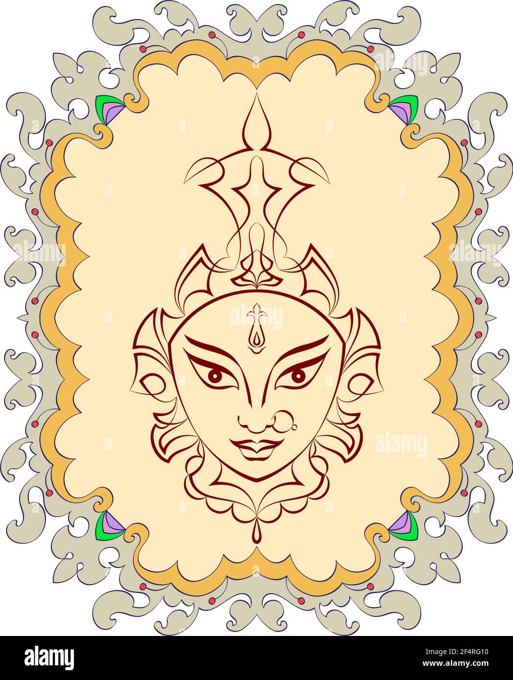 Durga Goddess of Power Vector Illustration Stock Vector Image & Art - Alamy