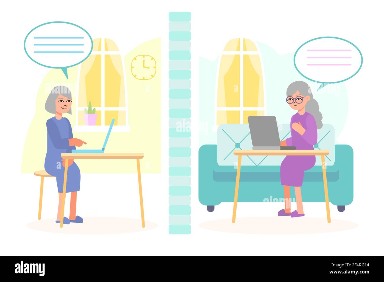 Older people using video Stock Vector Images - Alamy
