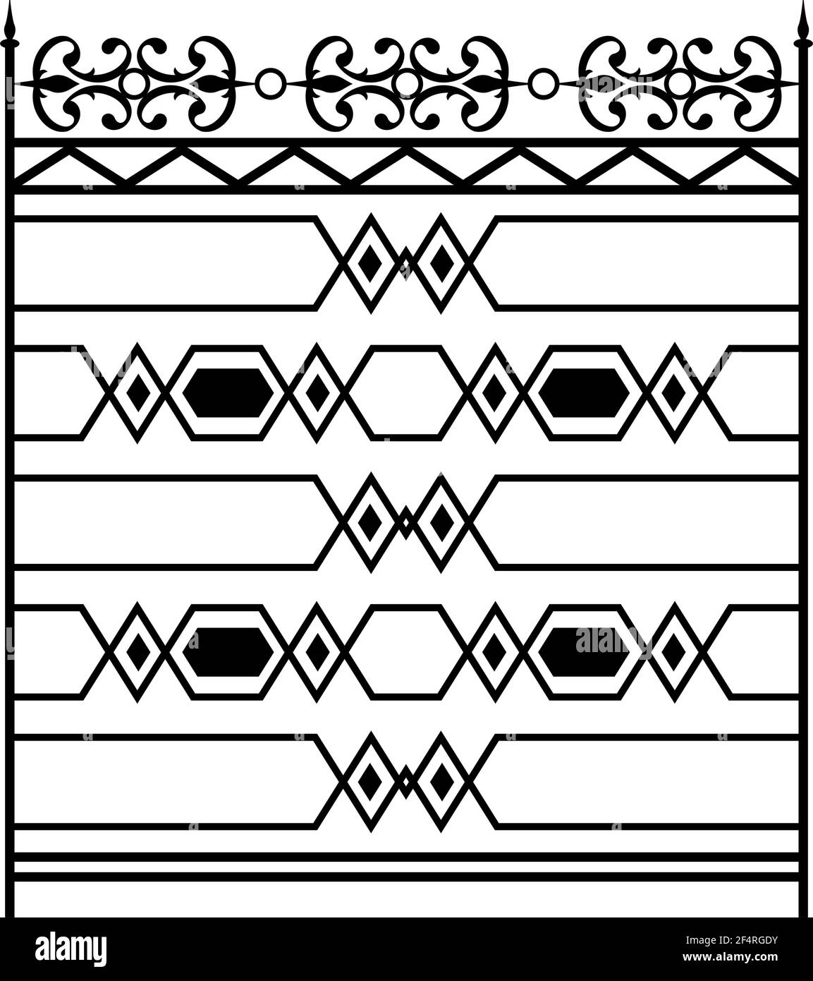Wrought Iron Gate, Ornamental Design Vector Illustration Stock Vector ...