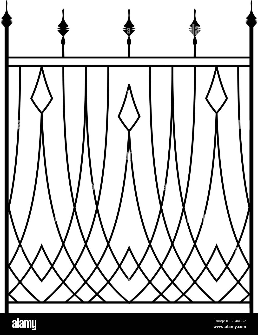 Wrought Iron Gate, Ornamental Design Vector Illustration Stock Vector ...
