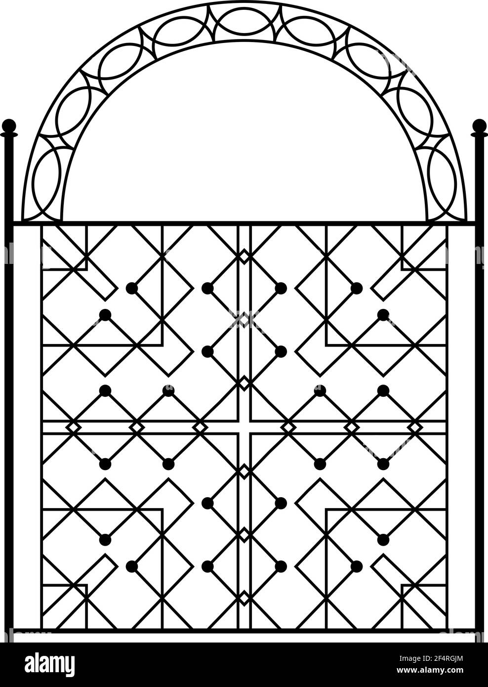 Wrought Iron Gate, Ornamental Design Vector Illustration Stock Vector ...