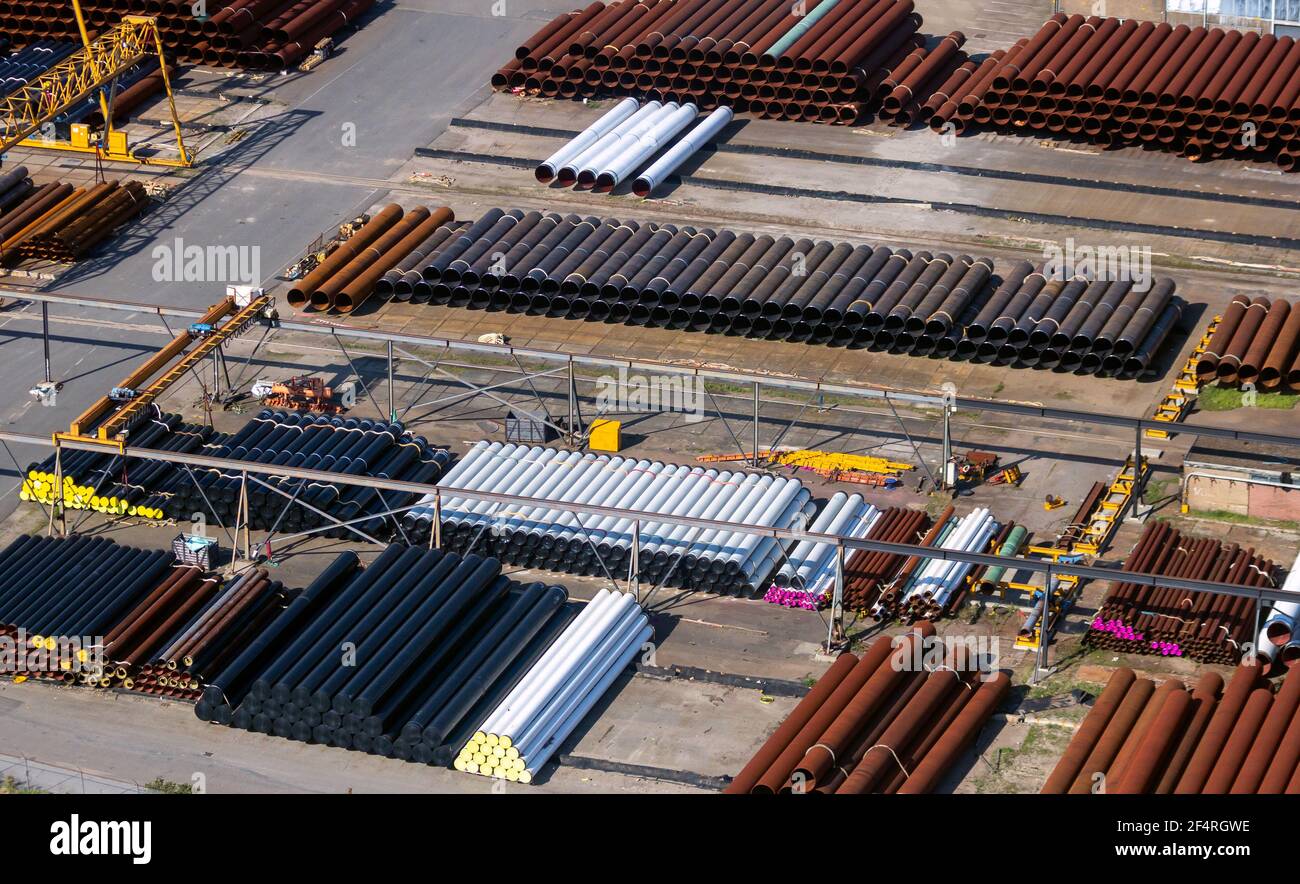 Metal and plastic industrial tube metal factory storage lot Stock Photo ...