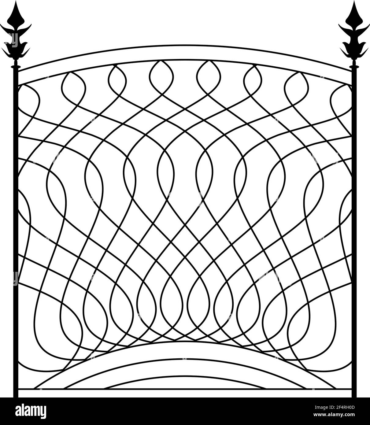 Wrought Iron Gate, Ornamental Design Vector Illustration Stock Vector ...
