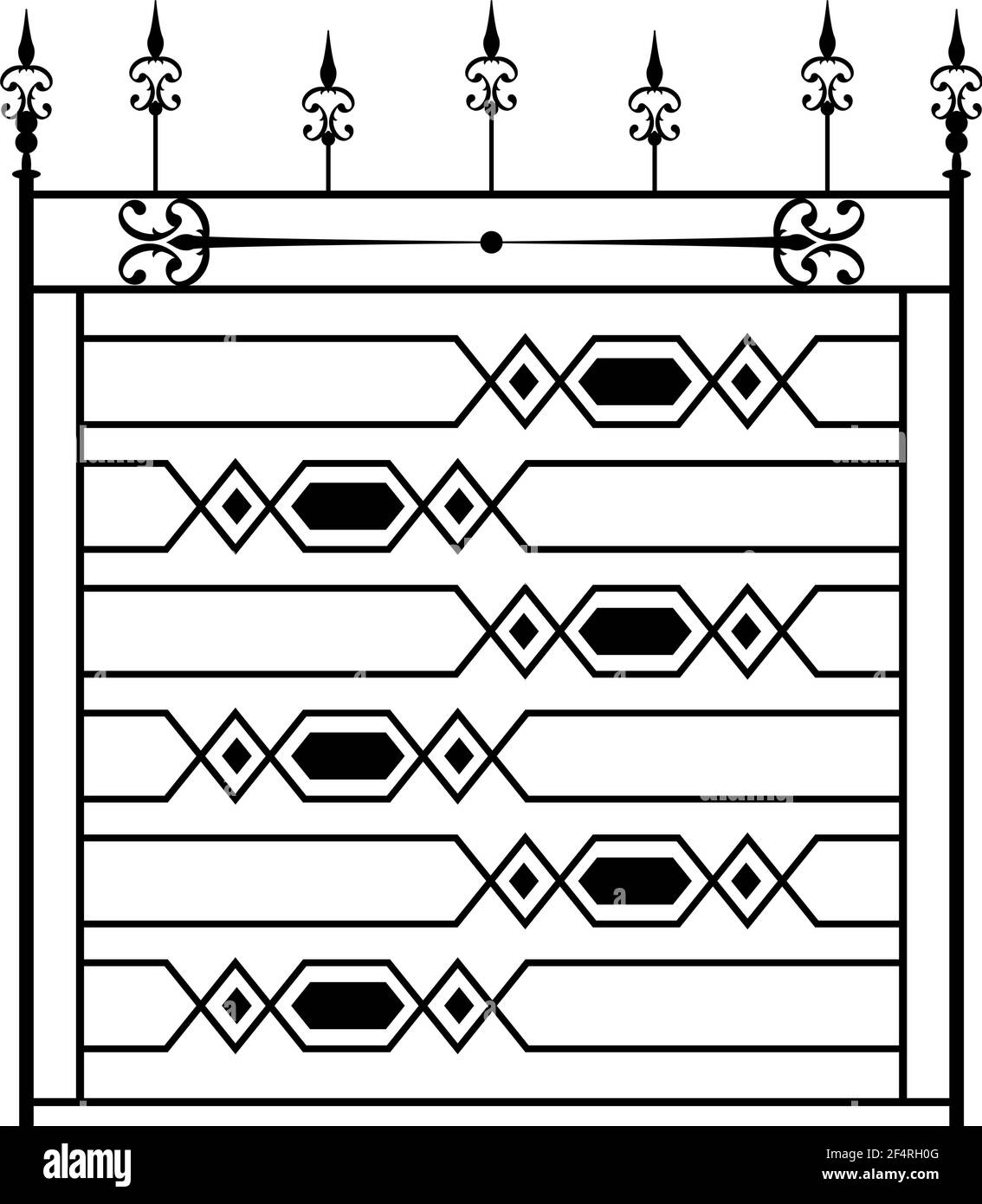 Wrought Iron Gate, Ornamental Design Vector Illustration Stock Vector ...