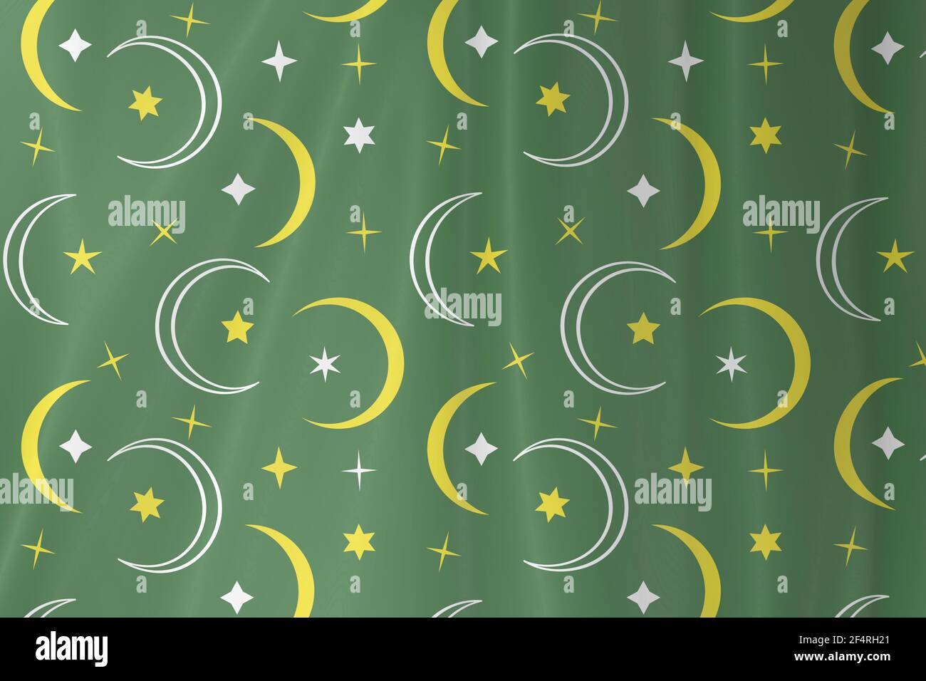 Table cloth background with a golden and white stars and crescent ...