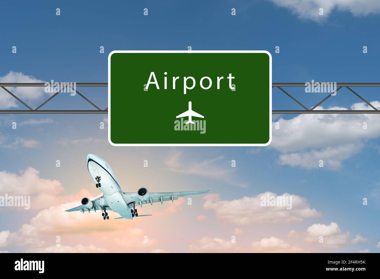 Airport road sign hi-res stock photography and images - Alamy
