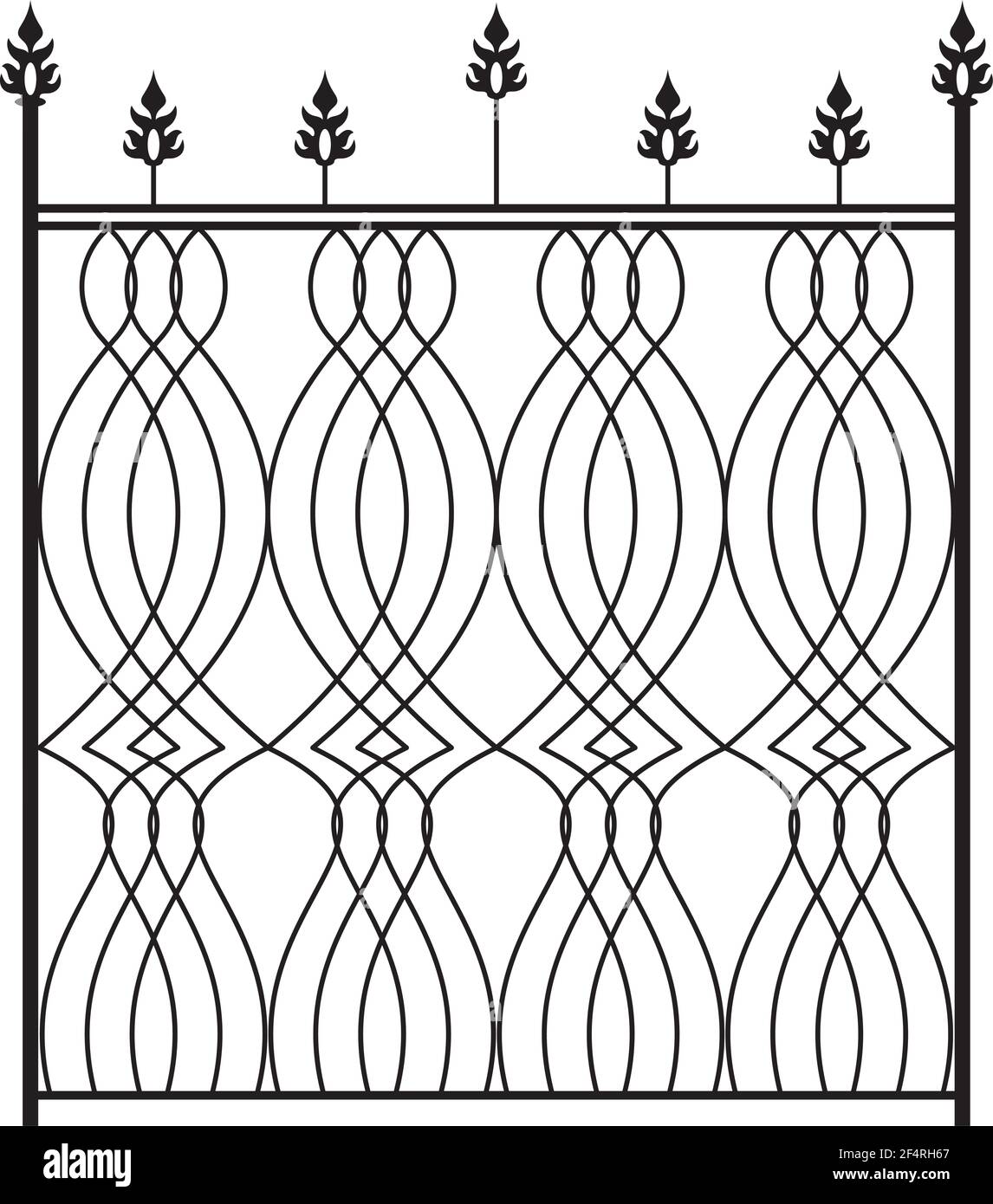 Wrought Iron Gate, Ornamental Design Vector Illustration Stock Vector ...