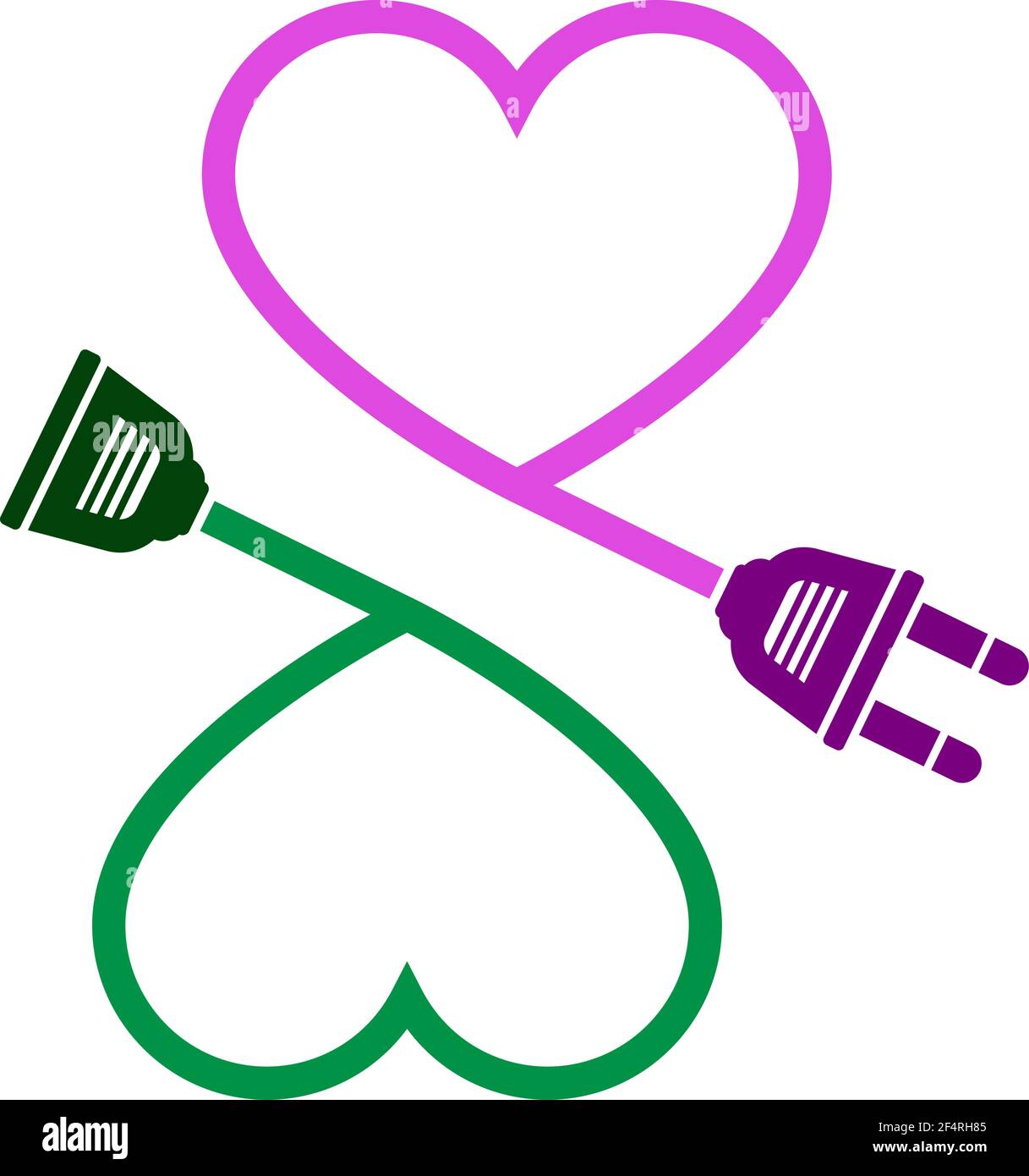 Plug Male Female Heart Shape Connection Icon Design Vector Art ...