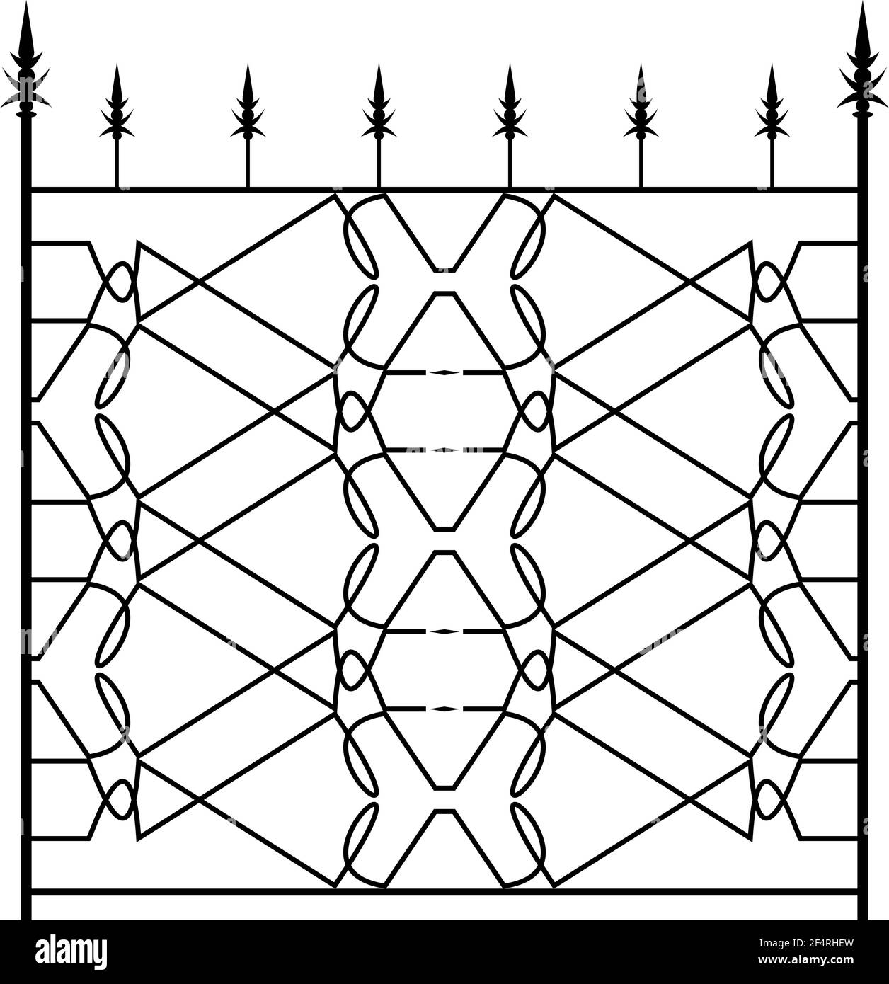 Wrought Iron Gate, Ornamental Design Vector Illustration Stock Vector ...
