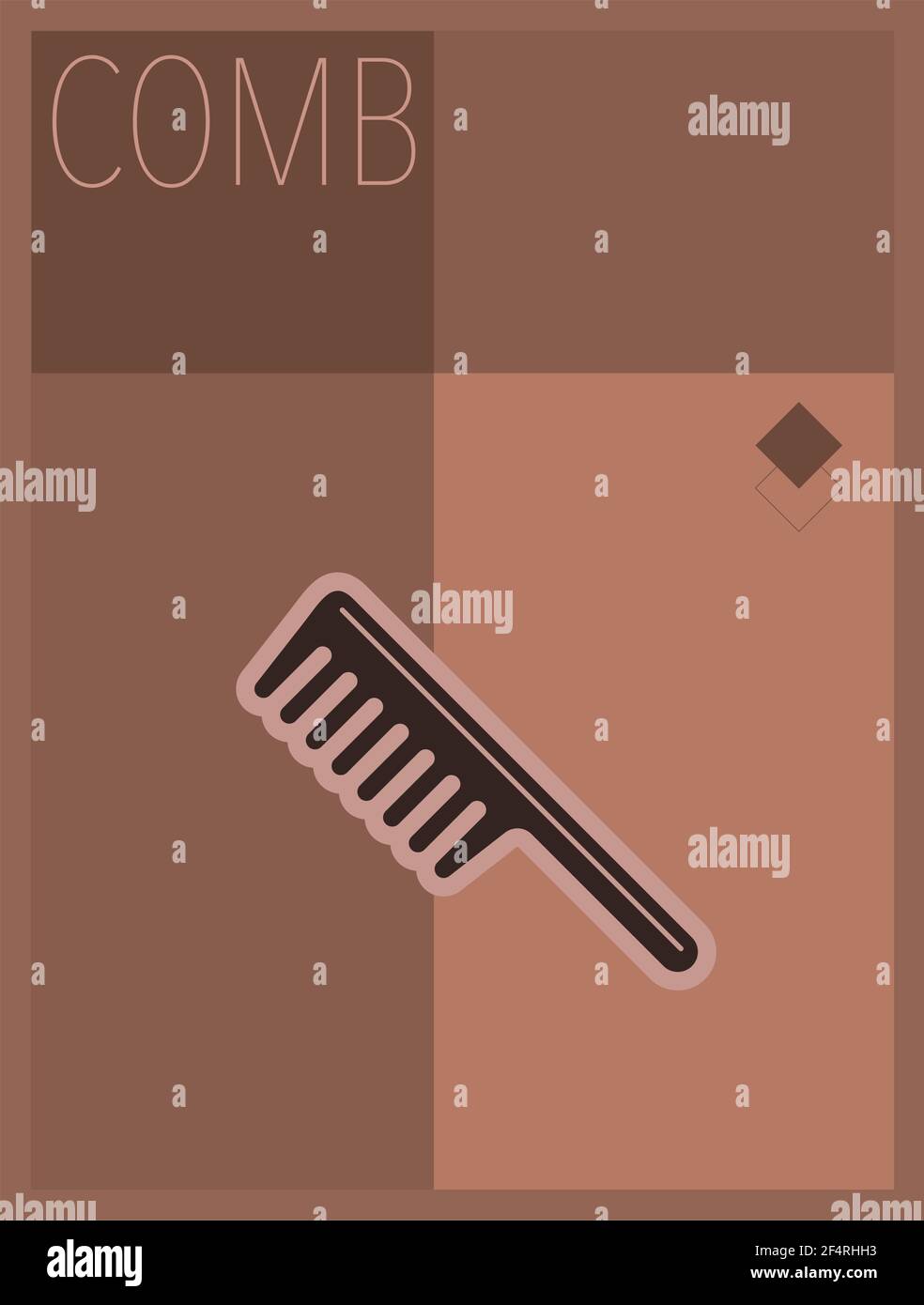 Comb Minimal Design Creative Vector Art Illustration Stock Vector Image ...