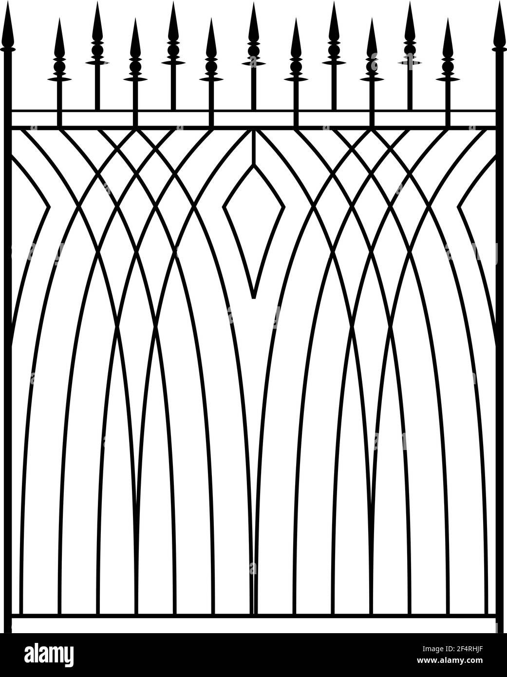 Wrought Iron Gate, Ornamental Design Vector Illustration Stock Vector ...