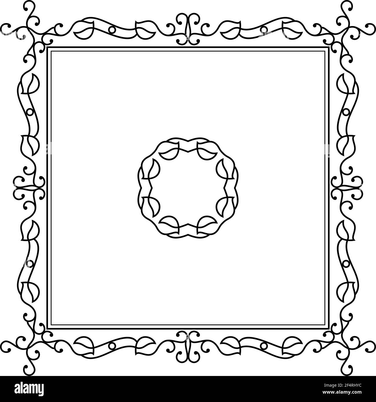 Elegant vector border illustration Black and White Stock Photos ...