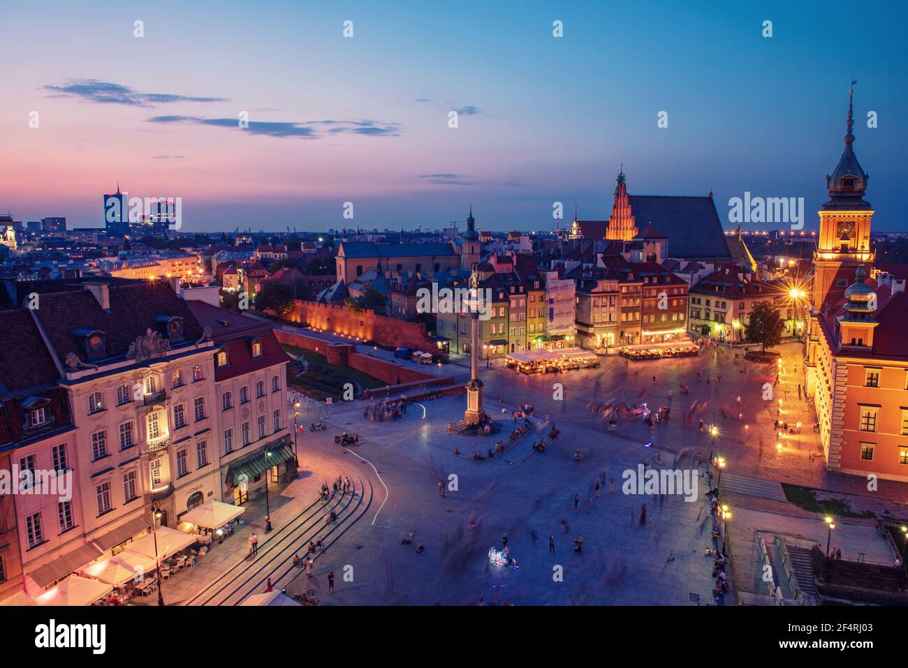 Warsaw square night aerial hi-res stock photography and images - Alamy