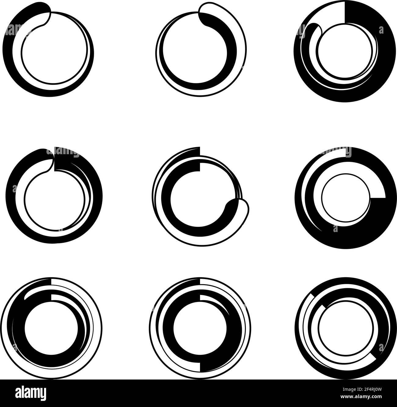 Circle Stylized Abstract Shape Vector Art Illustration Stock Vector ...