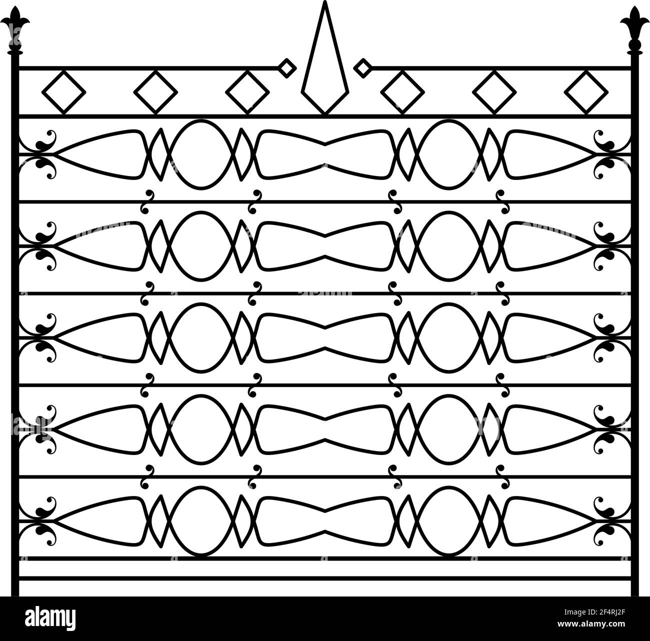 Wrought Iron Gate, Ornamental Design Vector Illustration Stock Vector ...