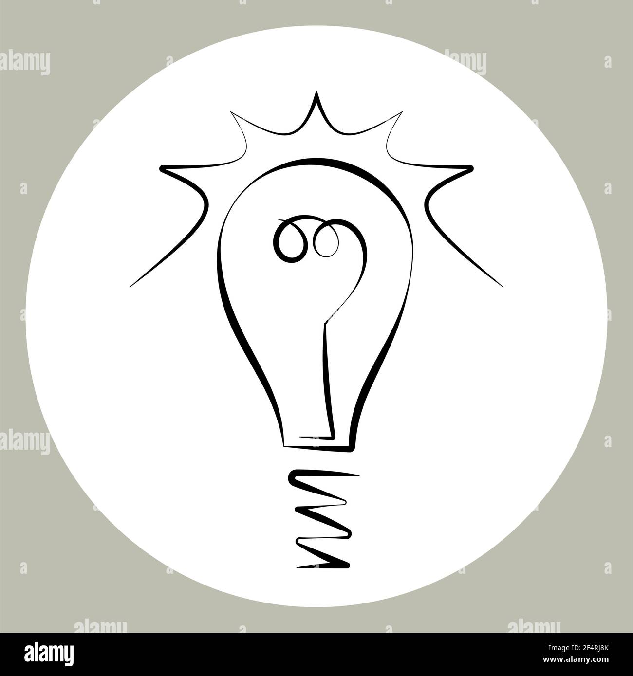 Bulb Icon Calligraphic Design Vector Art Illustration Stock Vector ...