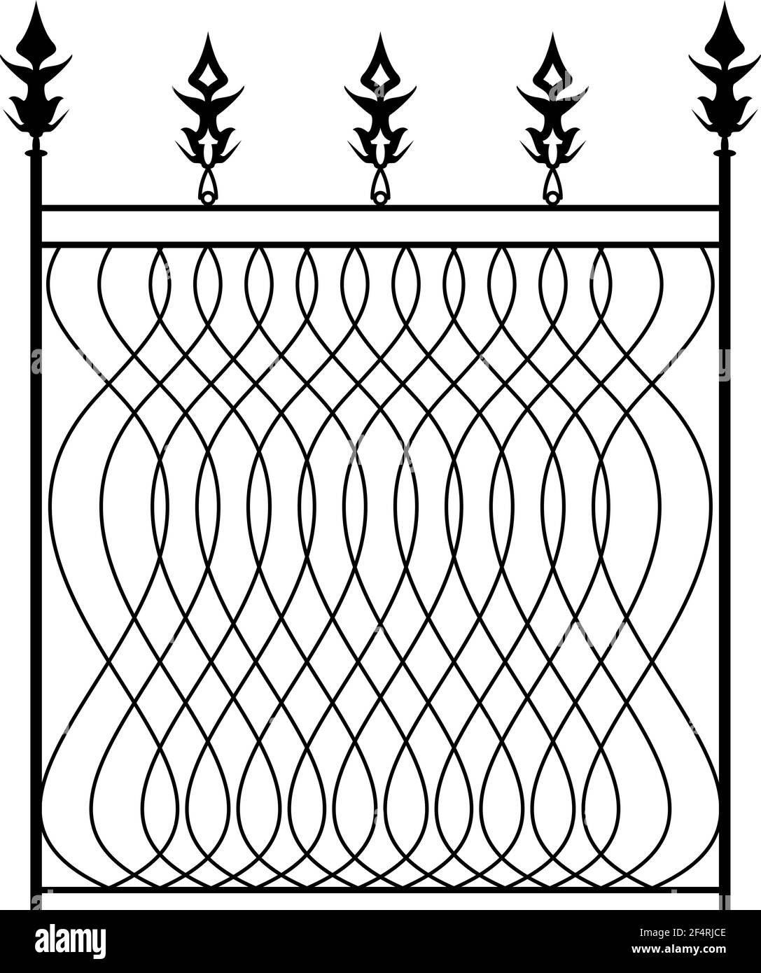 Wrought Iron Gate, Ornamental Design Vector Illustration Stock Vector ...