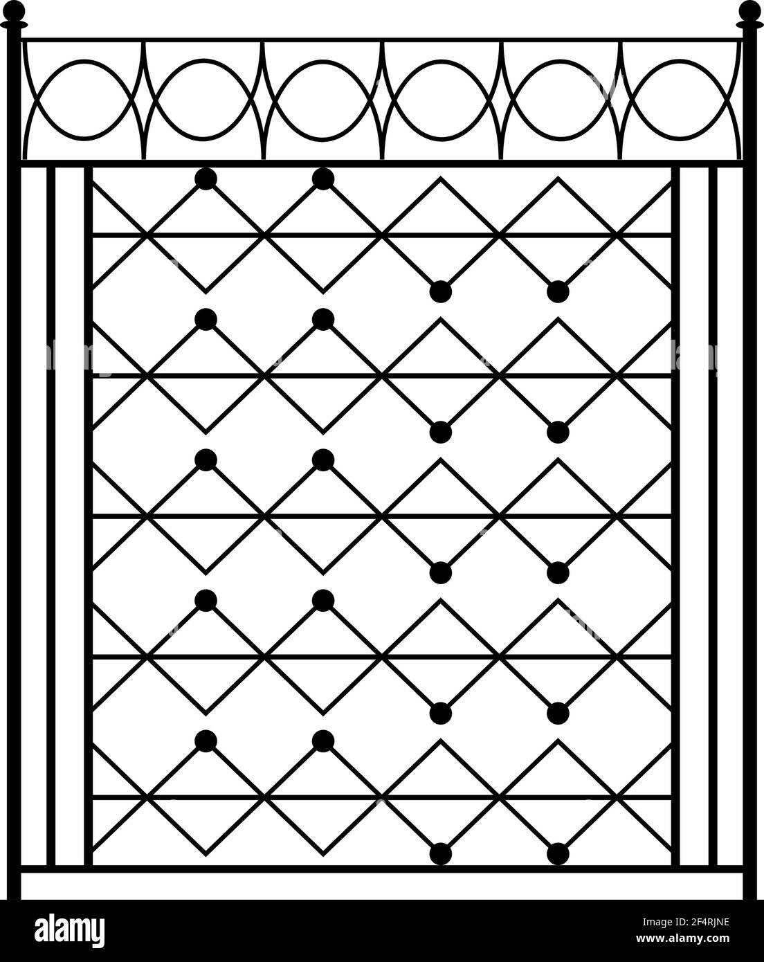 Wrought Iron Gate, Ornamental Design Vector Illustration Stock Vector ...