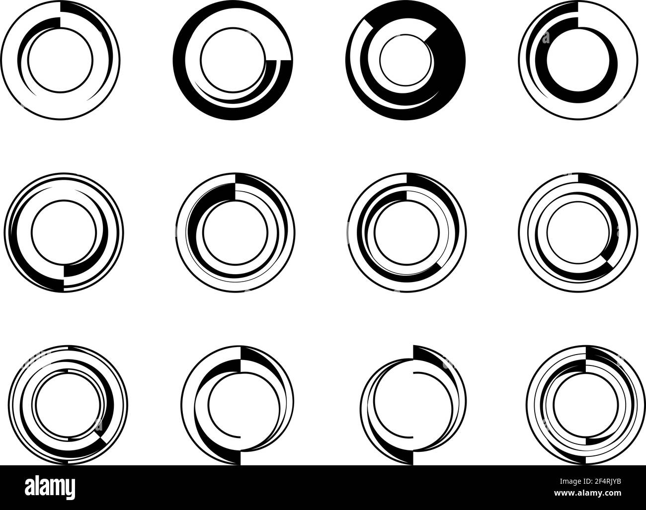 Circle Stylized Abstract Shape Vector Art Illustration Stock Vector ...