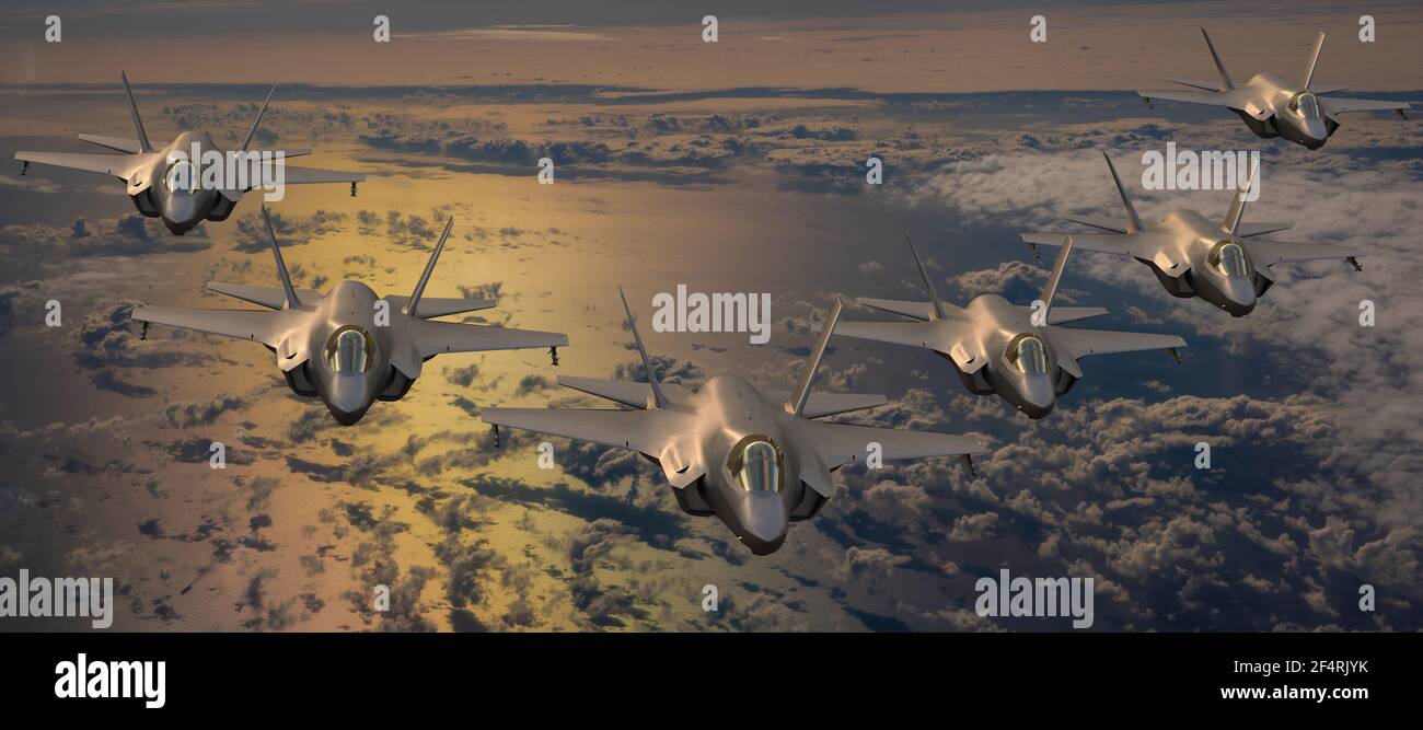 Lockheed Martin F-35 Lightning II aircraft formation Stock Photo - Alamy