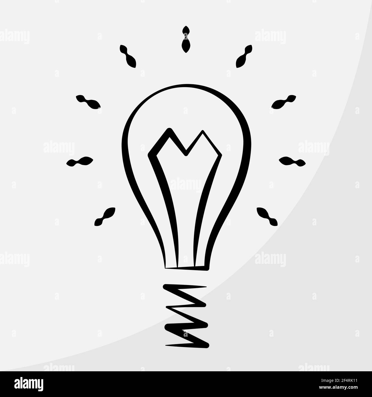 Bulb Icon Calligraphic Design Vector Art Illustration Stock Vector ...