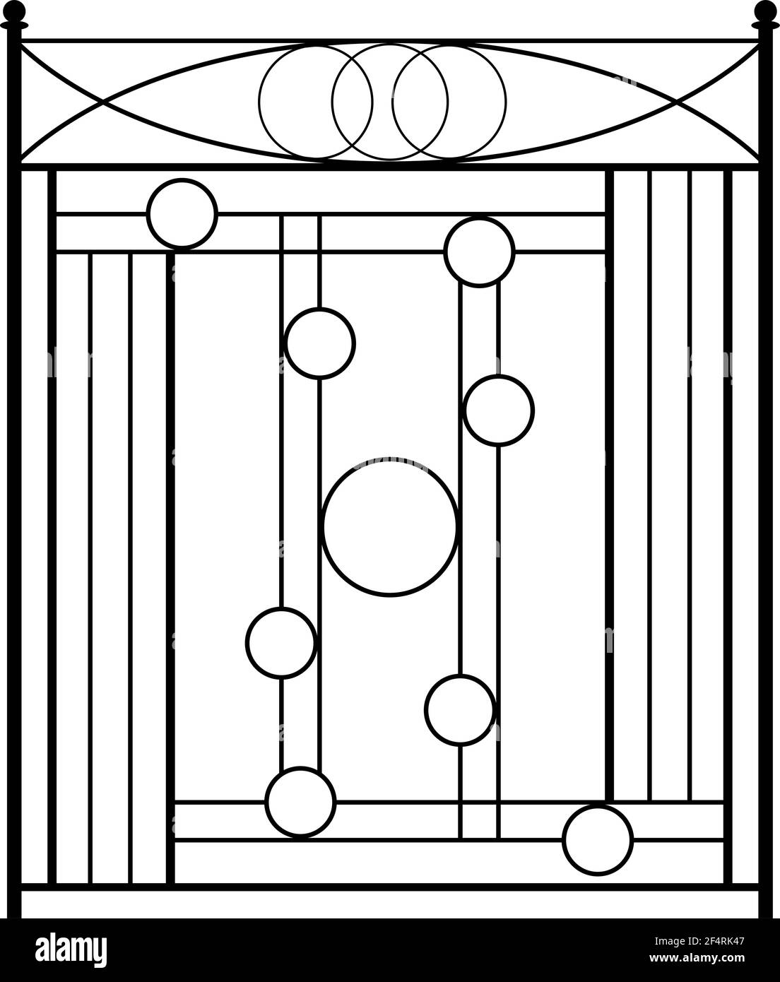 Wrought Iron Gate, Ornamental Design Vector Illustration Stock Vector ...