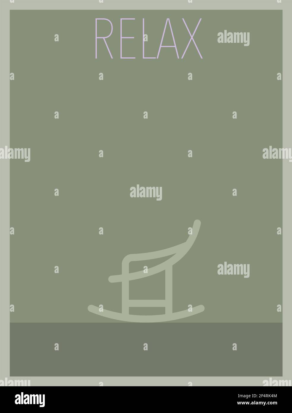 Relax Minimal Design, Rocking Chair Vector Art Illustration Stock ...