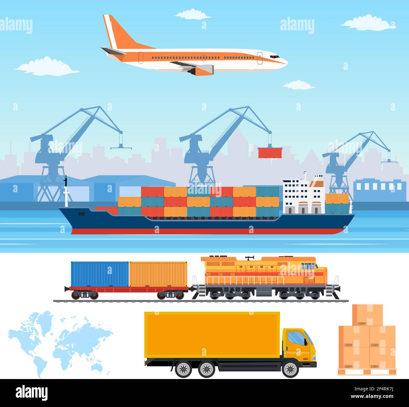 Logistics and transportation infographic elements Stock Vector Image ...