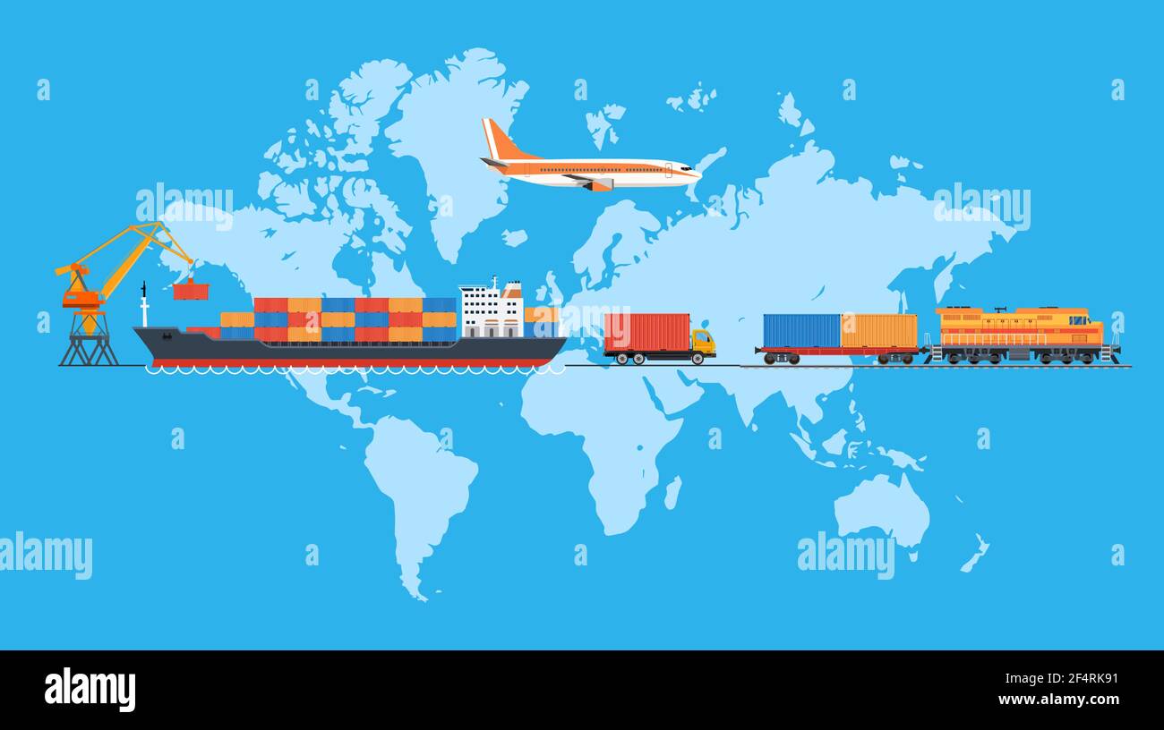 Global cargo shipping concept Stock Vector Images - Alamy
